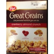 Post Cranberry Almond Crunch: Calories, Nutrition Analysis & More ...