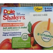 Dole Fruit & Yogurt Kit, Peach Mango: Calories, Nutrition Analysis ...