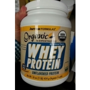 Jarrow Formulas Whey Protein, Unflavored, Organic: Calories, Nutrition ...