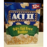 Act II Popcorn, Butter: Calories, Nutrition Analysis & More | Fooducate