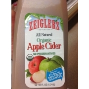 Zeigler's Apple Cider, Organic: Calories, Nutrition Analysis & More ...