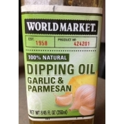 World Market Garlic And Parmesan, 100% Natural Dipping Oil: Calories ...