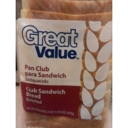 Great Value Pan Sandwich Bread Enriched: Calories, Nutrition Analysis ...