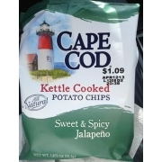 Cape Cod Sweet & Spicy Jalapeno Kettle Cooked Potato Chips: Calories ...