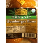 Alpine Valley Breads Organic Hamburger Buns, Natural Whole Grain Breads ...
