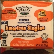 Organic Valley Organic Unprocessed American Singles Cheese: Calories ...