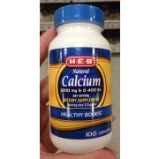 H-E-B Calcium Capsule: Calories, Nutrition Analysis & More | Fooducate