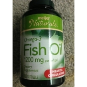 Meijer Naturals Dietary Supplement, Fish Oil, Omega-3: Calories ...