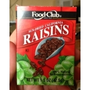 Food Club Raisins, California, Sun-Dried: Calories, Nutrition Analysis ...