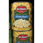 Del Monte Pears, Diced, Pears in Light Syrup: Calories, Nutrition ...