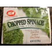 IGA Spinach, Chopped, Grade A: Calories, Nutrition Analysis & More ...