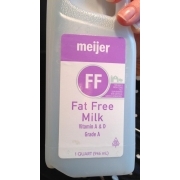 Meijer Milk, Fat Free: Calories, Nutrition Analysis & More | Fooducate