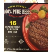 Philly-Gourmet 100% Pure Beef, Homestyle Patties: Calories, Nutrition ...
