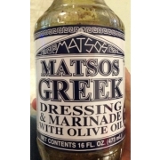 Matsos Matsos Greek Dressing & Marinade With Olive Oil: Calories ...