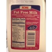 Acme Fat Free Milk: Calories, Nutrition Analysis & More | Fooducate