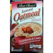 Best Choice Strawberries & Cream Instant Oatmeal: Calories, Nutrition ...