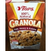 Tops 100% Natural Granola Oats, Honey & Raisins Cereal: Calories ...