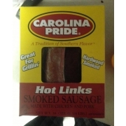 Carolina Pride Sausage, Hot Links, Smoked: Calories, Nutrition Analysis ...