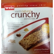 Weis Granola Bars, Crunchy, Peanut Butter, 100% Natural: Calories ...