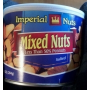 Imperial Nuts Mixed Nuts Less Than 50% Peanut, Salted: Calories ...