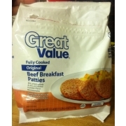Great Value Original Beef Breakfast Patties: Calories, Nutrition ...