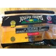 Joseph Farms Sliced Sharp Cheddar Cheese: Calories, Nutrition Analysis ...