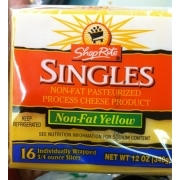 ShopRite Singles, Process Cheese, Non Fat Yellow: Calories, Nutrition ...