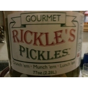 Rickle's Pickles Pickle, Gourmet: Calories, Nutrition Analysis & More ...