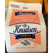 Knudsen Whipping Cream, Grade A, Ultra-Pasteurized: Calories, Nutrition ...