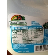 Farm Fresh Fat Free Milk: Calories, Nutrition Analysis & More | Fooducate