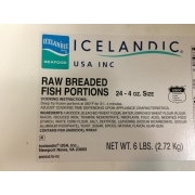 Icelandic Fish Portions, Raw Breaded: Calories, Nutrition Analysis ...