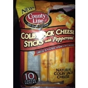 Country Line Cheese Sticks With Pepperoni, Colby Jack: Calories ...