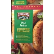 Coleman Natural Chicken Sausage, Mild Italian: Calories, Nutrition ...