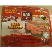 Bar S Deli Shaved Smoked Ham: Calories, Nutrition Analysis & More ...