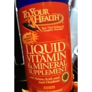 To Your Health Liquid Vitamin & Mineral Supplement: Calories, Nutrition ...