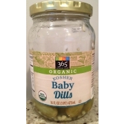 365 Everyday Value Organic Kosher Baby Dills: Calories, Nutrition ...