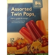 Food Lion Twin Pops, Assorted, Cherry, Grape & Orange: Calories ...