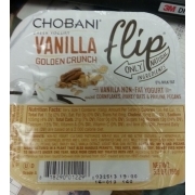 Chobani Flip Greek Yogurt, Non-Fat, Grade A, Vanilla: Calories ...