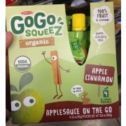 GoGo squeeZ Organic Cinnamon Applesauce on the Go: Calories, Nutrition ...