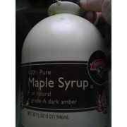 Hannaford Maple Syrup 100% Pure, Grade A Dark Amber: Calories ...