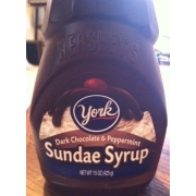 Hershey's Syrup, Sundae, Dark Chocolate & Peppermint, York: Calories ...