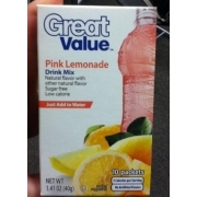 Great Value Drink Mix, Pink Lemonade: Calories, Nutrition Analysis ...