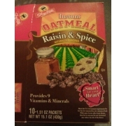 ShopRite Raisin & Spice Oatmeal: Calories, Nutrition Analysis & More ...