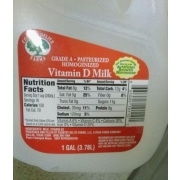 Country Delite Farms Milk, Grade A, Vitamin D: Calories, Nutrition ...