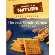 Back To Nature Crackers, Harvest Whole Wheat, 100% Natural: Calories ...