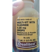 Qualitest Multivitamin & Fluoride Supplement Drops: Calories, Nutrition ...