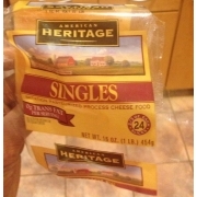American Heritage Cheese Food, Processed, Singles: Calories, Nutrition ...