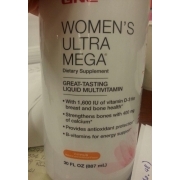 Women;s Ultra Mega Multivitamin, Liquid: Calories, Nutrition Analysis ...