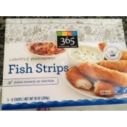 365 Everyday Value Lightly Breaded Fish Strips: Calories, Nutrition ...