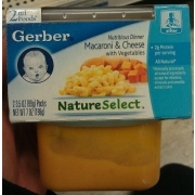 Gerber Nature Select Dinner, Macaroni & Chesse Nutritious Dinner 3.5 Oz ...